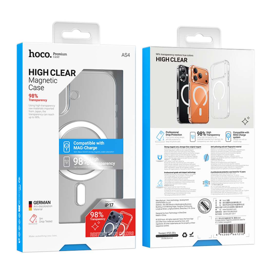 HOCO PREMIUM Primary Magnetic Case for iPhone 17 - Transparent - AS4 ...