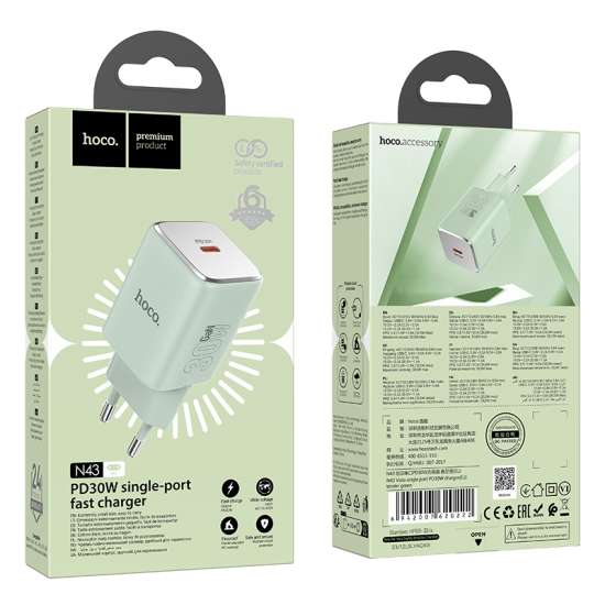 HOCO 30W USB-C Charger - Tender Green - N43.U.GR