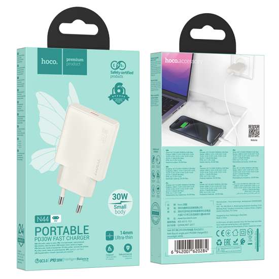 HOCO 30W USB-C Charger - White - N44.U.WH